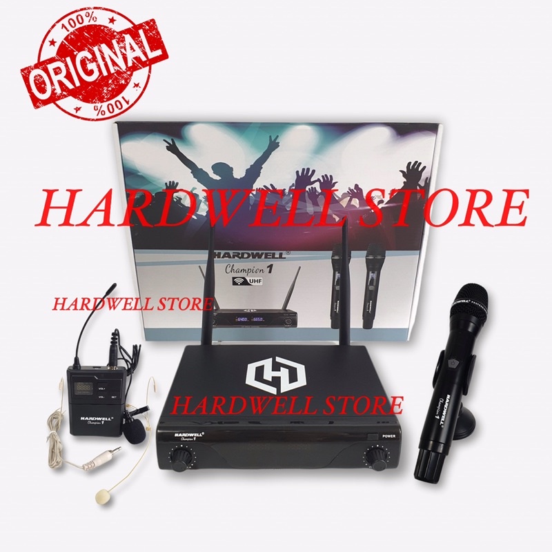 Jual Mic Wireless Hardwell CHAMPION 1 Kombinasi Handheld Clip on ...