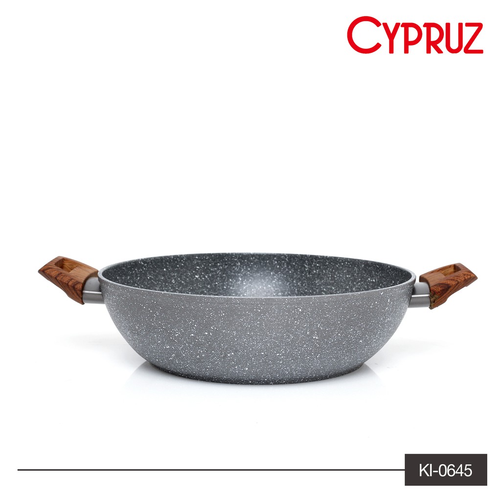 Jual Wok Pan Grey Marble 30 cm Cypruz KI-0645 | Shopee Indonesia