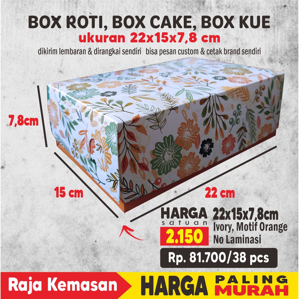 Jual BOX ROTI 22x15x7,8 CM IVORY MOTIF | Shopee Indonesia
