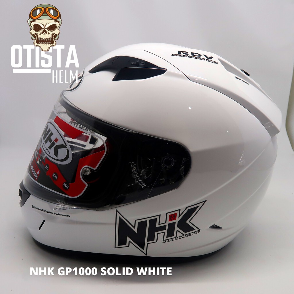 Jual Helm Full Face NHK GP1000 Solid White Polos Putih | Shopee Indonesia