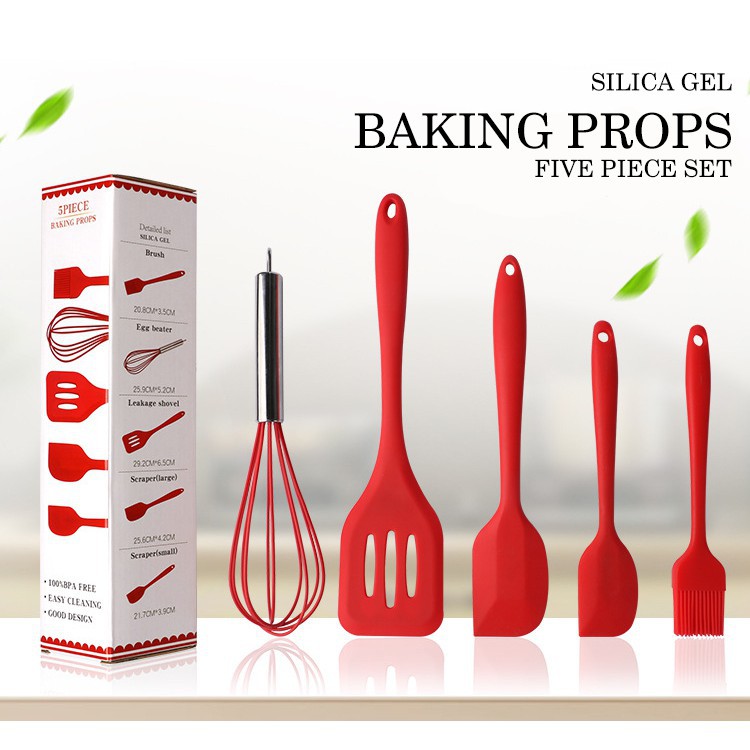 Jual ALAT MASAK SPATULA SET 5 PCS SILIKON SUTIL SODET SILICONE KITCHEN ...