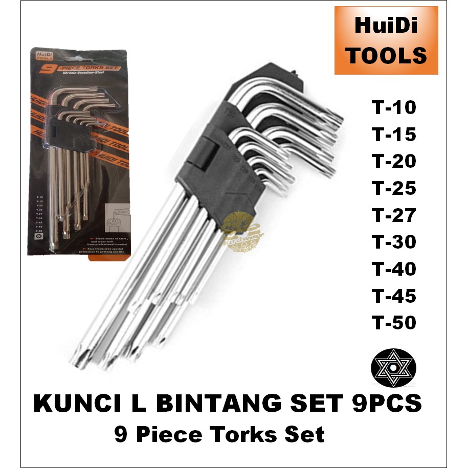 Jual Kunci L bintang set key L Type Torx Star Hex Set 9pcs Indonesia ...