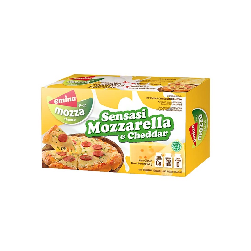 Jual Emina Mozza Cheese 165 gram Keju Mozzarella & Cheddar | Shopee ...