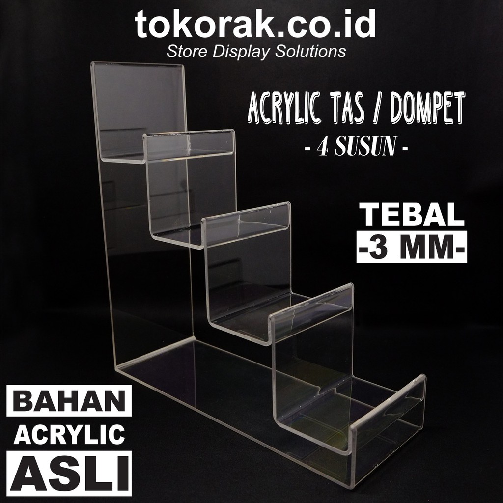 ACRYLIC TAS 4 SUSUN AKRILIK MIKA STAND | Shopee Indonesia