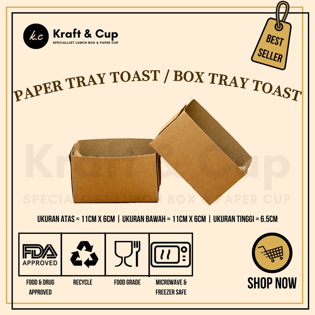 Jual Box Toast Size 11cm x 11cm x 6.5cm isi 50 Lembar/ Box Roti Toast ...