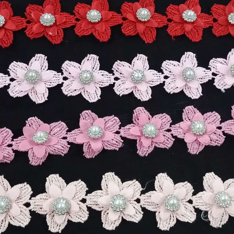 Jual Renda Bunga mutiara(harga per 0,50cm(isi 15 bunga) Indonesia ...