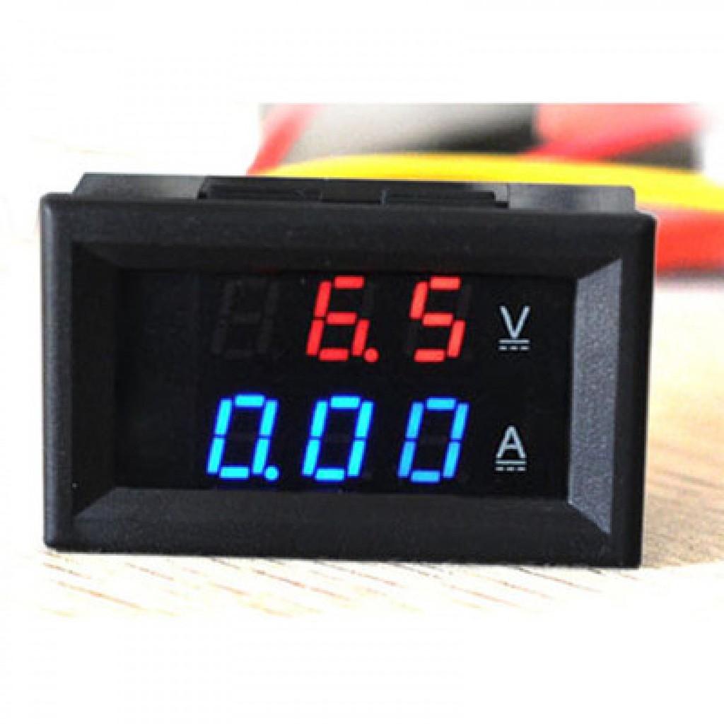 Jual Dual Combo Voltmeter Ammeter Volt Amper Meter DC 10A LED Indonesia ...