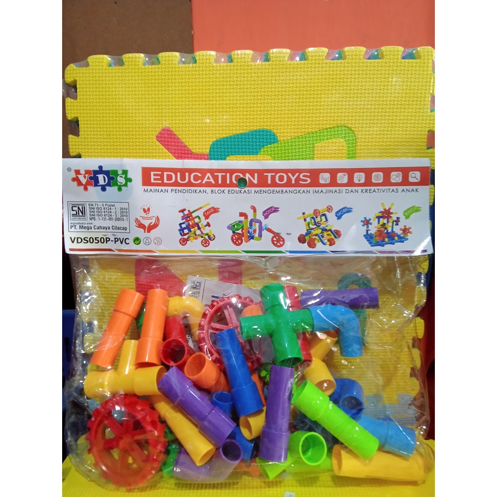Jual Mainan Edukasi Lego Pipa Roda Building Blocks Kreatif Block Unik ...