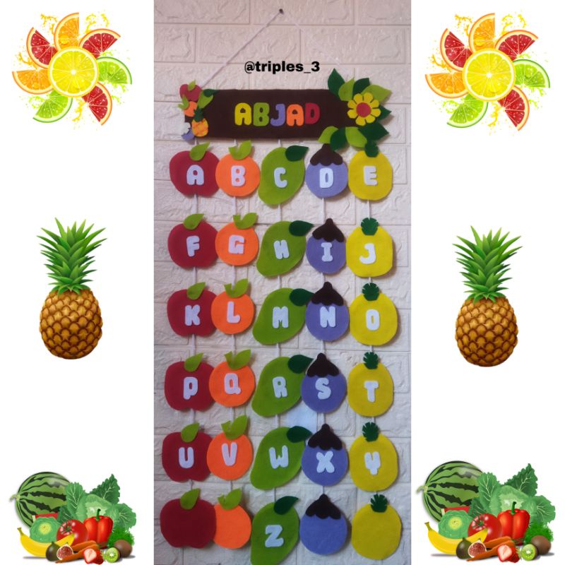 Jual ABJAD / huruf acb / ALFABET /Hiasan dinding / dekorasi sekolah ...