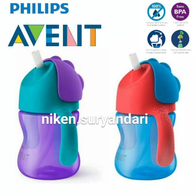 Jual Philips Avent Straw Cup Bendy Bottle 200ml 7oz 9m+ Botol Minum ...