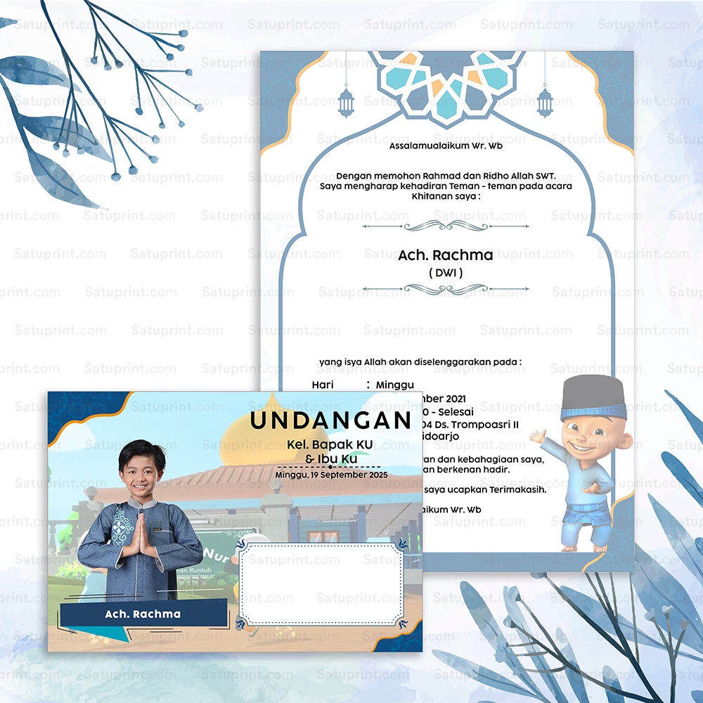 Jual Cetak Undangan Khitanan Anak, Undangan Sunatan anak, Undangan Sunat SPS01 - Sunatan ...