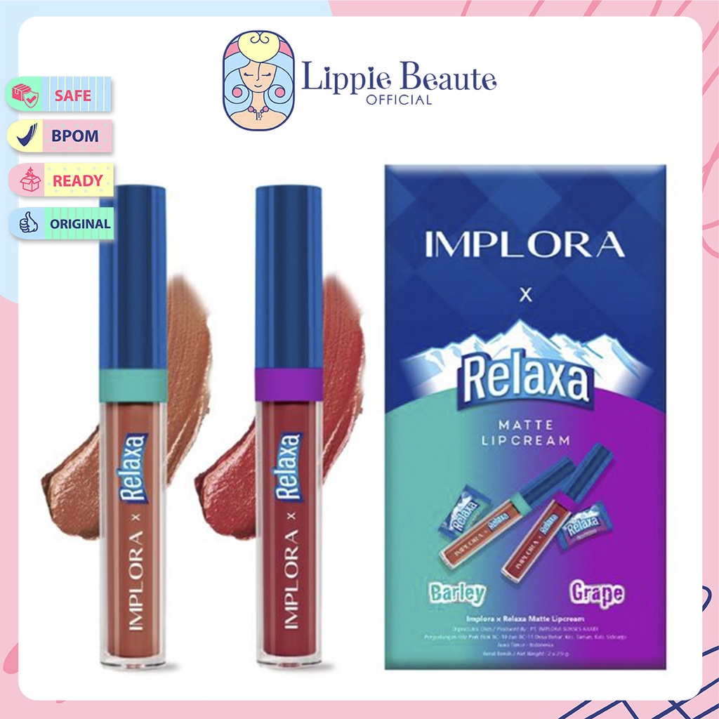 Jual IMPLORA - Matte Lip Cream Barley Grape (RELAXA) | Shopee Indonesia