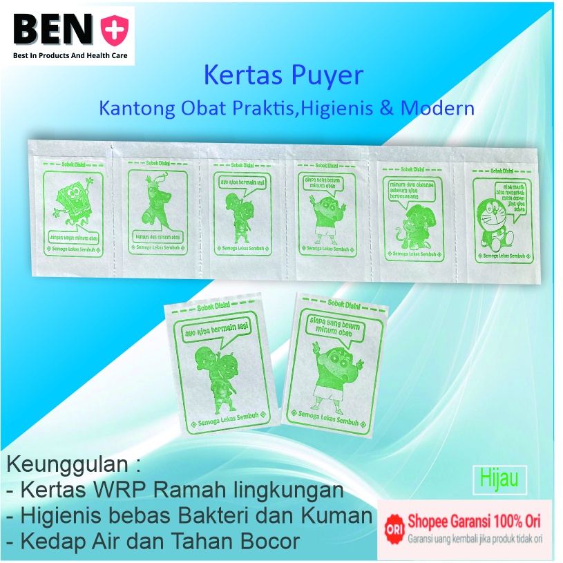 Jual kertas kertas puyer obat logo kartun | BENPLUS M-edicine | Shopee ...