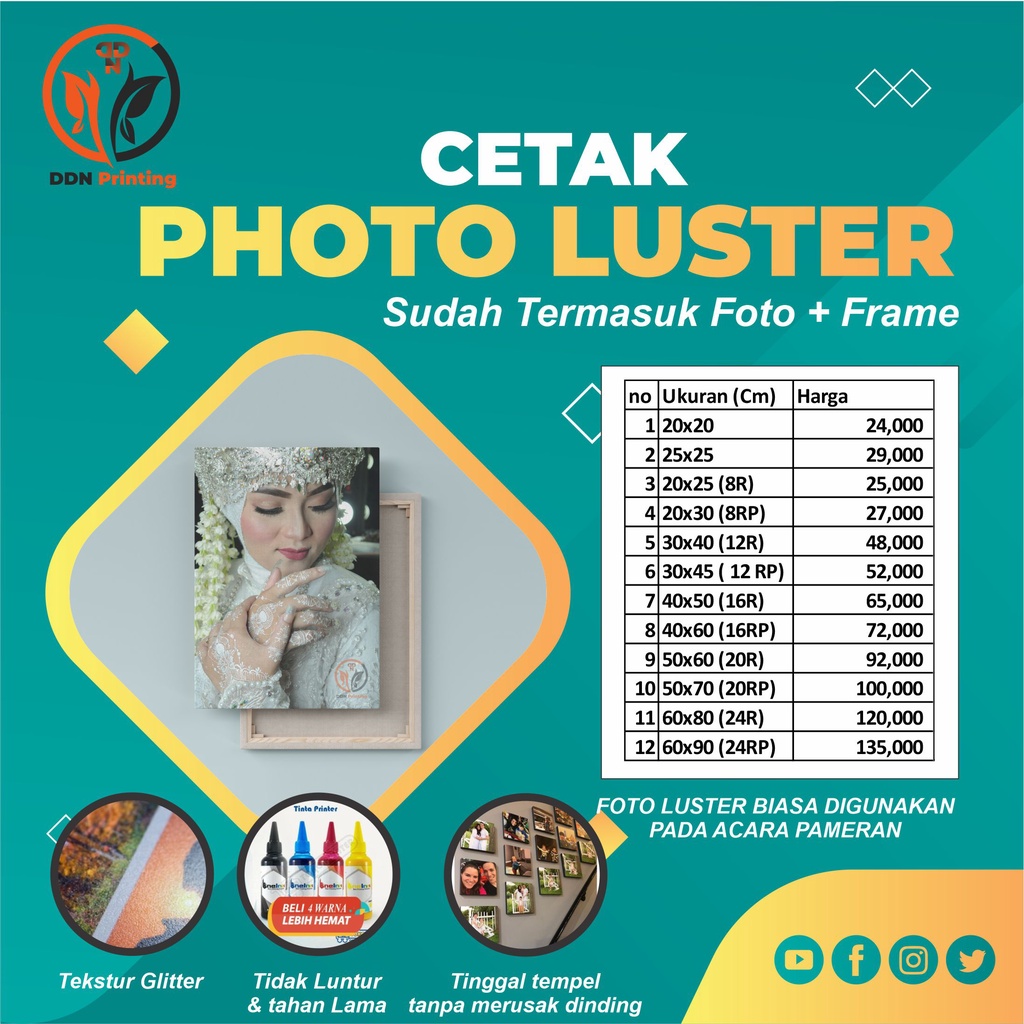 Jual CETAK FOTO LUSTER / PHOTO LUSTER + FRAME | Shopee Indonesia