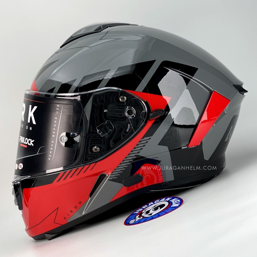 Jual Helm Airoh Spark RISE Red Gloss Double Visor | Shopee Indonesia