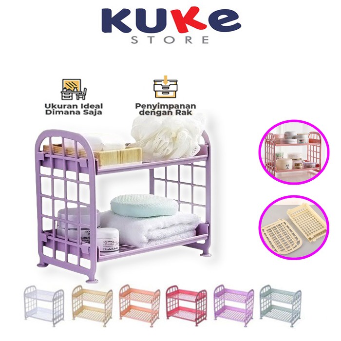 Jual KUKE Rak Plastik Susun Mini / Rak 2 Susun Mini / Rak Meja Mini 2 ...
