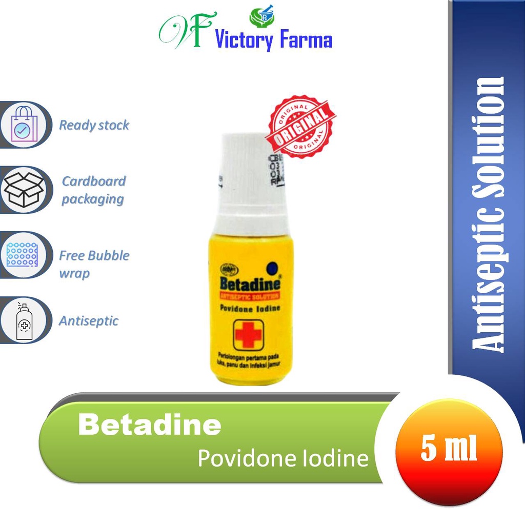 Jual Betadine Povidone Iodine Antiseptik Larutan Botol 5 ml | Shopee Indonesia