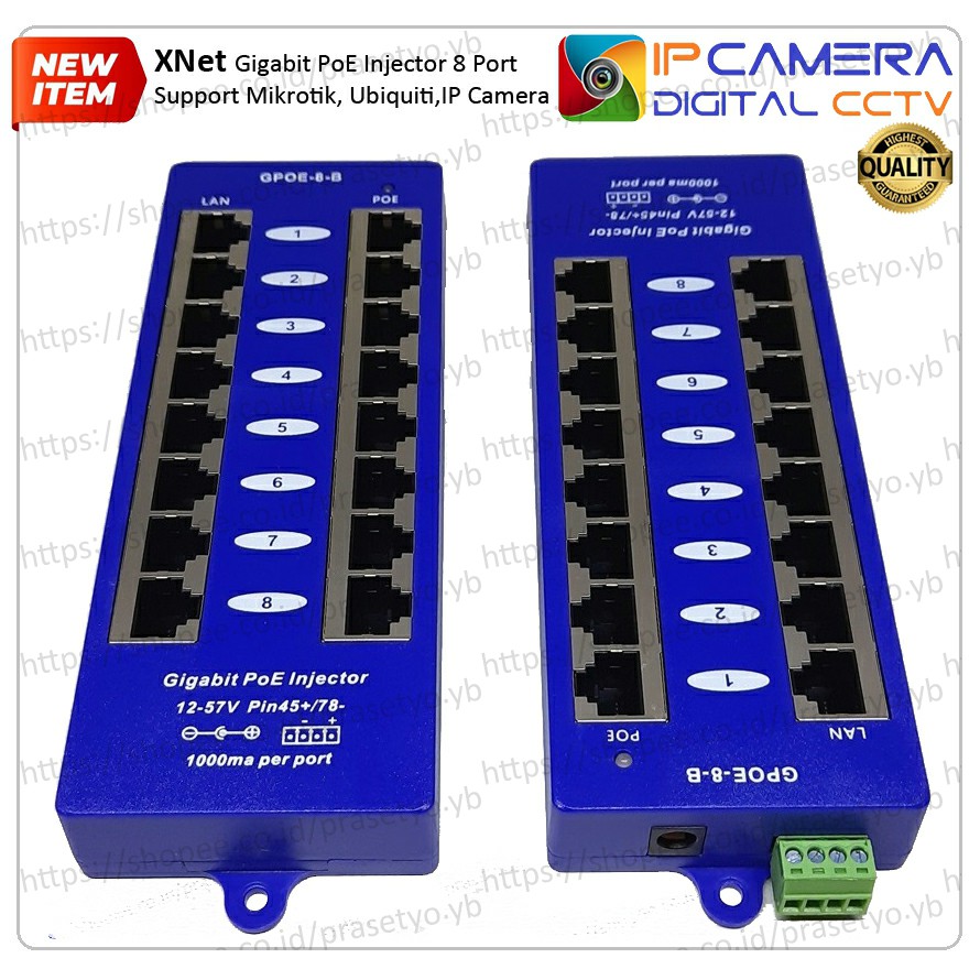 Passive Gigabit PoE Injector 8 Port 100 1000 for Mikrotik UBNT CCTV ...