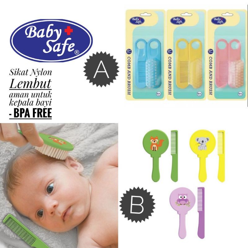 Jual Babysafe Set Sikat Sisir Rambut Anak Bayi Baby Safe Brush n Comb ...