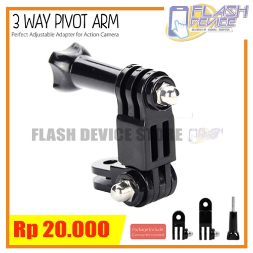 Jual Pivot Arm with Knob Baut Adjustable 3 Way for Action Cam Indonesia ...