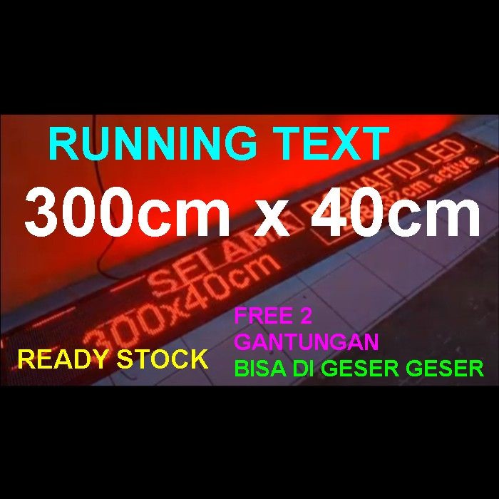 Jual Running Text Outdoor Merah 300cm x 40cm | Shopee Indonesia