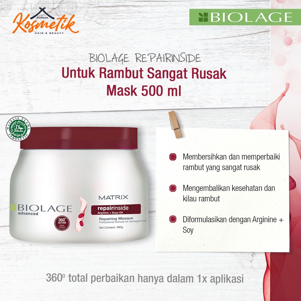 Jual MATRIX BIOLAGE REPAIRINSIDE MASK 490ML | MASKER RAMBUT SANGAT ...