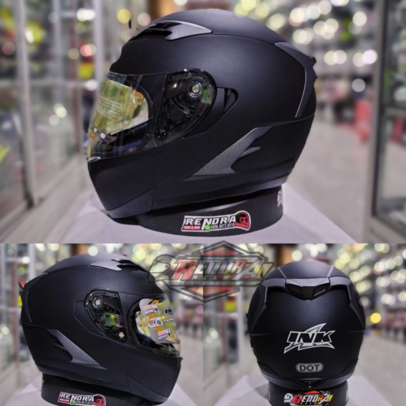 Jual Helm INK DUKE Poloss Black Doff. Dobel visor. orijinal 100% Ogkir ...