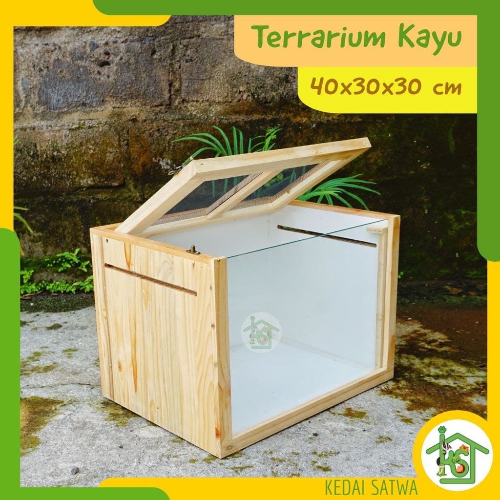 Jual Aquarium Reptil Size Gex L Tinggi | Kandang Hamster Ular Bearded dragon | Terrarium Kayu ...