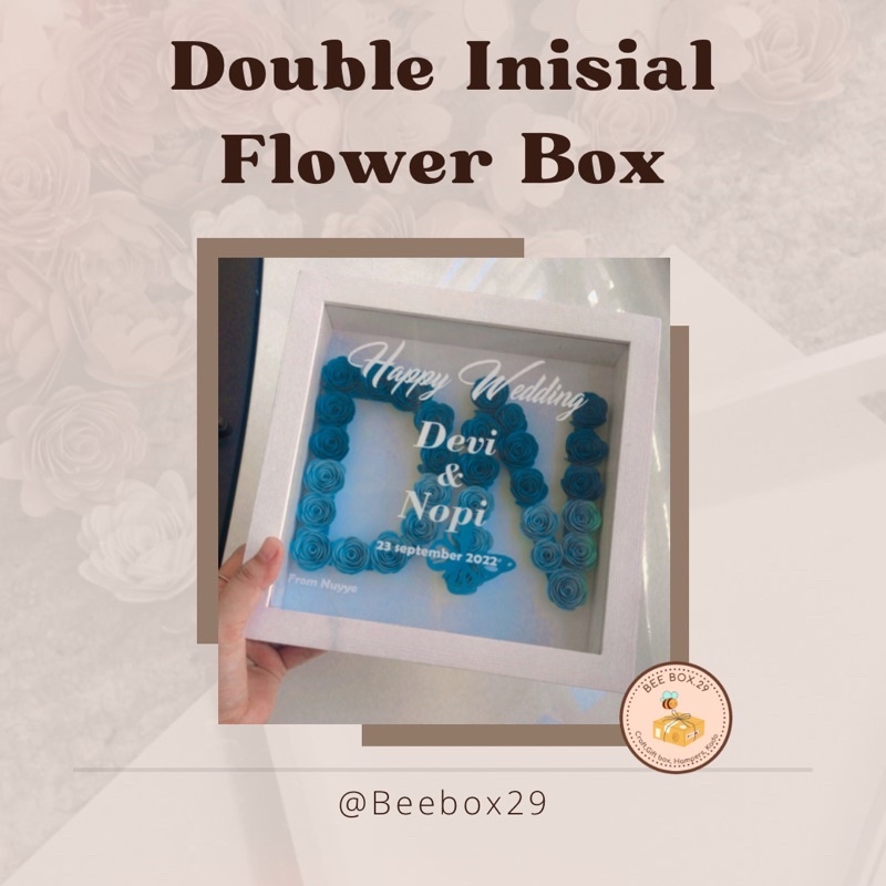 Jual FRAME 3D DOUBLE INISIAL FLOWERS BOX PIGORA BINGKAI FOTO KADO ...