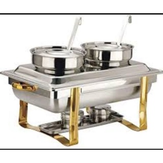 Jual POT CHAFING DISH SUNNEX 2 x 4 Liter Bain Marie Soup Pots Kaki Emas ...