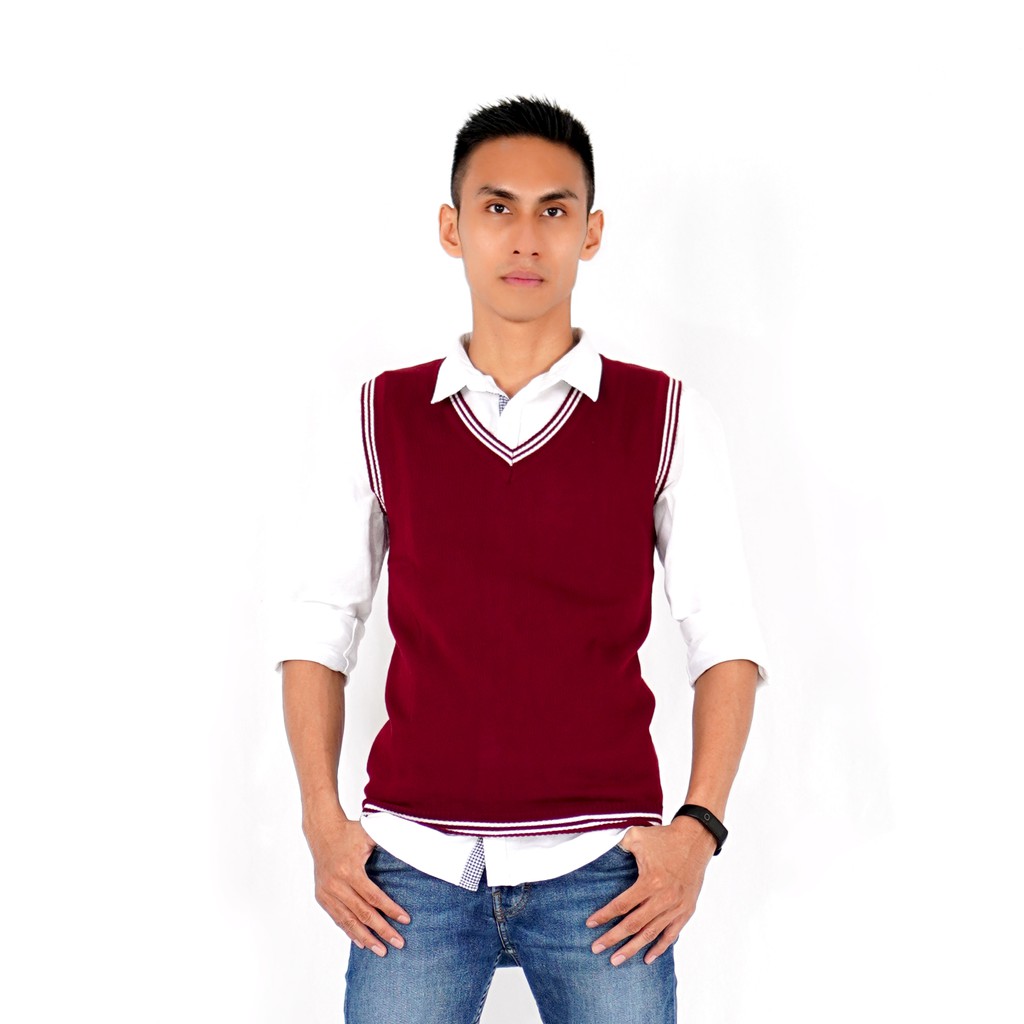 Jual RAFara Rompi Rajut Pria Model Korea - Knit Vest for Man Korean ...
