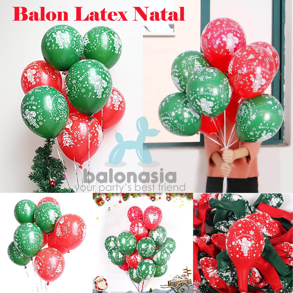 Jual Balonasia 30pcs Balon Latex Natal / Dekorasi Natal | Shopee Indonesia