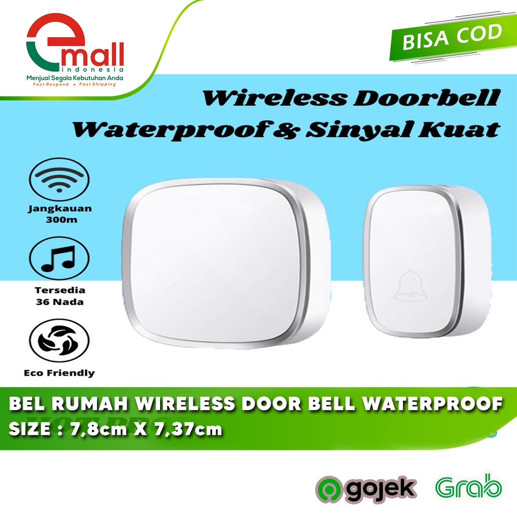 Jual Bel Rumah Wireless Door Bell Waterproof Pintu 1 Receiver Indonesia ...