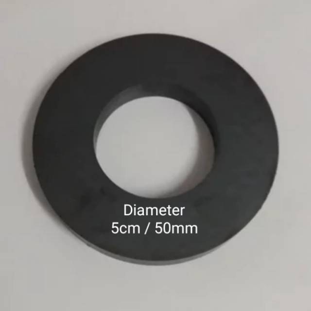 Jual MAGNET BULAT HITAM LUBANG STD FERIT FERRITE DIAMETER 5cm 50mm ...