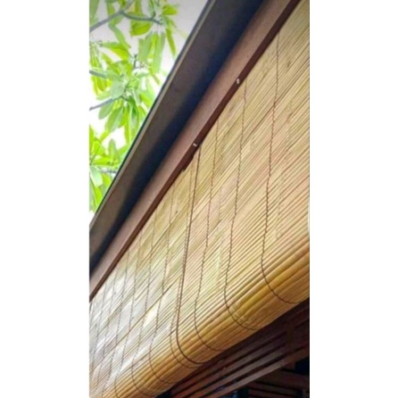 Jual Tirai bambu outdoor size 2x2meter free doble tali kerekan | Shopee Indonesia