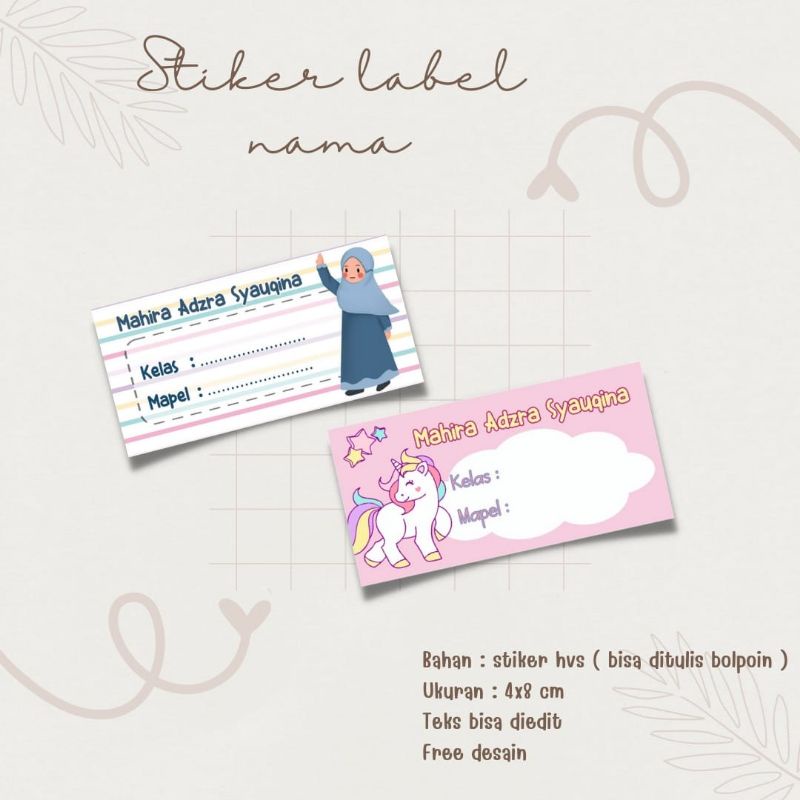 Jual STIKER LABEL NAMA / STIKER LABEL / STIKER LABEL BUKU / STIKER ...