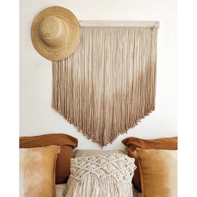 Jual Macrame aesthetic cream hiasan dinding dip dye wallhanging ...