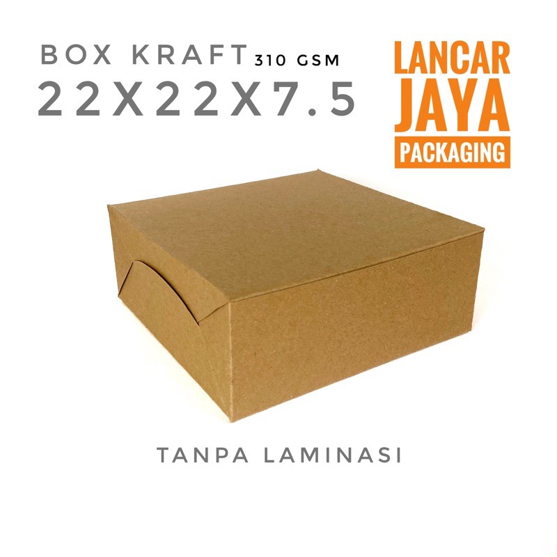 Jual BOX KRAFT COKLAT DOS KOTAK PACKAGING SNACK ROTI KUE UKURAN 22x22x7 ...