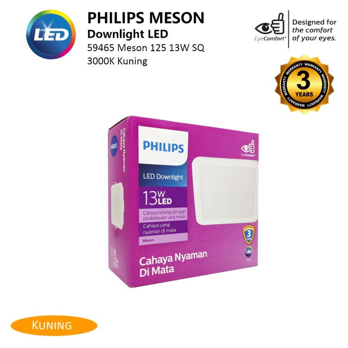 Jual Downlight LED Kotak Philips 59465 Meson 125 13w 30K SQ Kuning ...