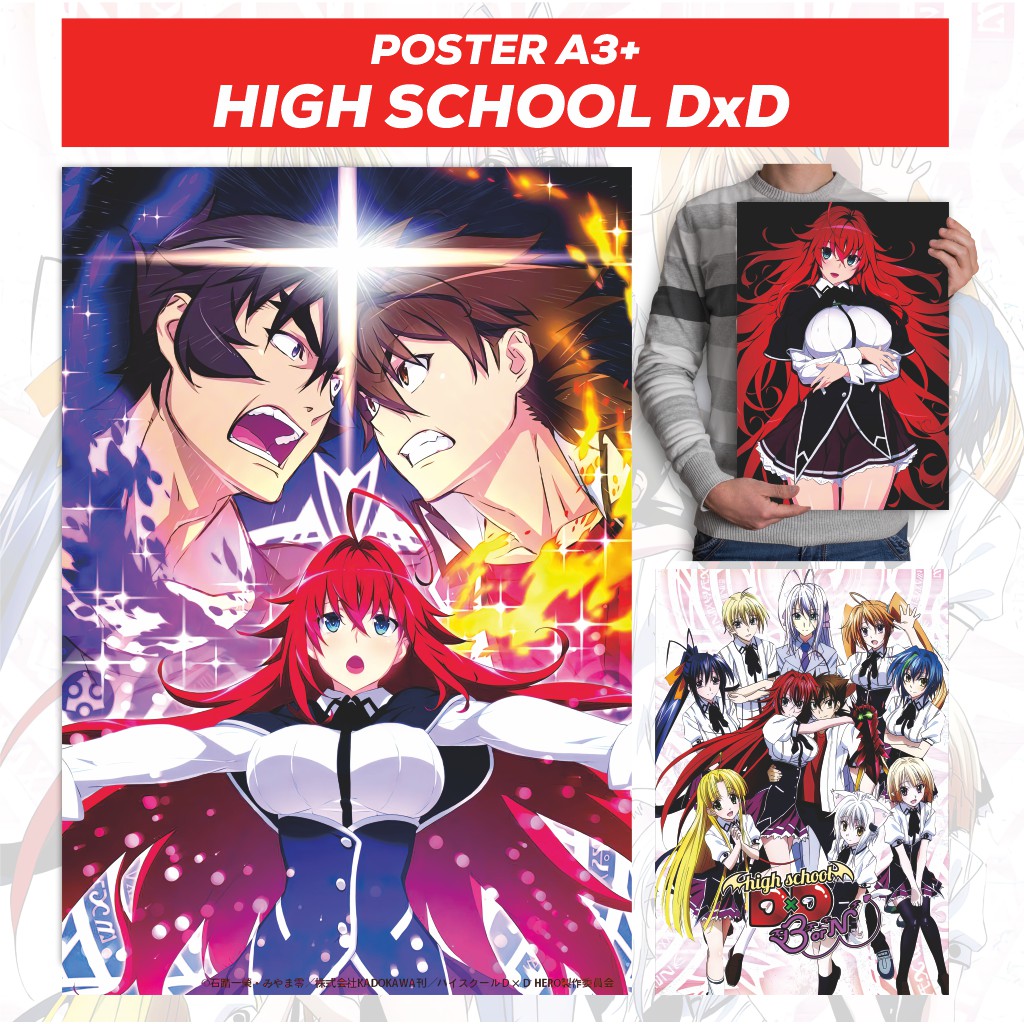 Poster High School DxD Anime A3+ - Rias Gremory Akeno Himejima Koneko ...