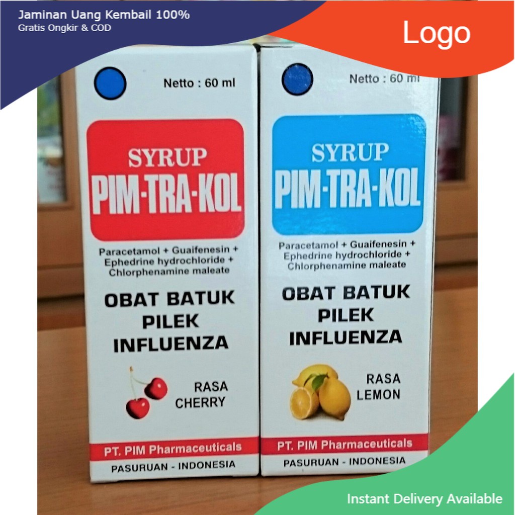 Jual Pim tra kol // pimtrakol Lemon / Cherry Syrup 60 ml | Shopee Indonesia