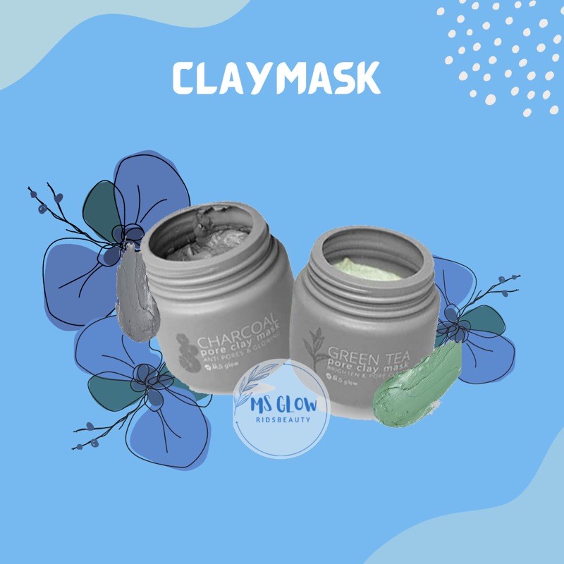 Jual MS GLOW Claymask ( Charcoal / Greentea) | Shopee Indonesia