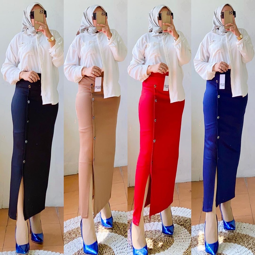 Jual ROK SCUBA SPAN PREMIUM BELAH DEPAN/ROK SCUBA SPAN KARET/ROK SPAN ...