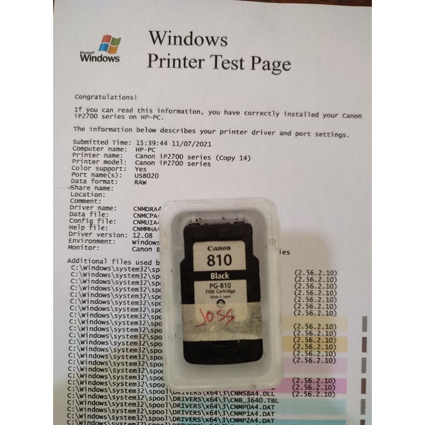 Jual Tinta printer ip 2770, PG 810 ,, second siap pakai. | Shopee Indonesia