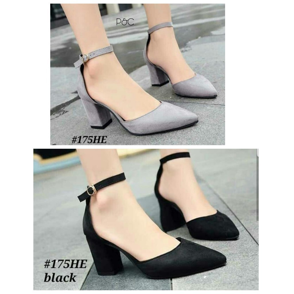 Jual Heels Ujung Lancip kotak tahu vintage wanita heel kerja kantor ...