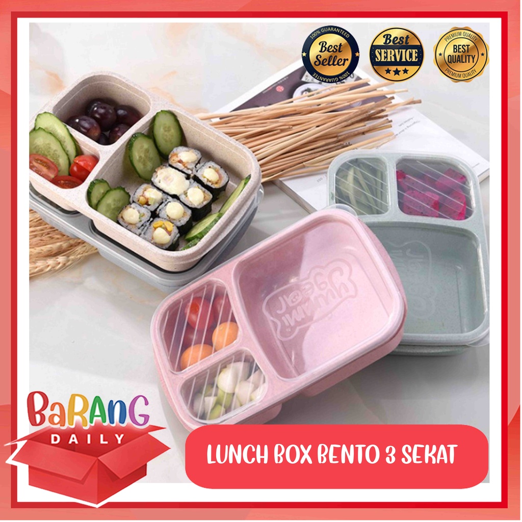 Jual TEMPAT MAKAN KOTAK BEKAL MICROWAVABLE / LUNCH BOX BENTO / KOTAK MAKAN 3 SEKAT / KOTAK MAKAN ...
