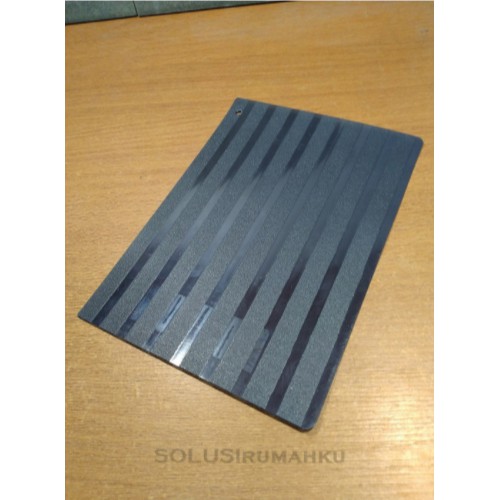 Jual Per 50 cm Fiber Tutup Pagar MAXI STRIPES ABU TUA Plastik Flat ...