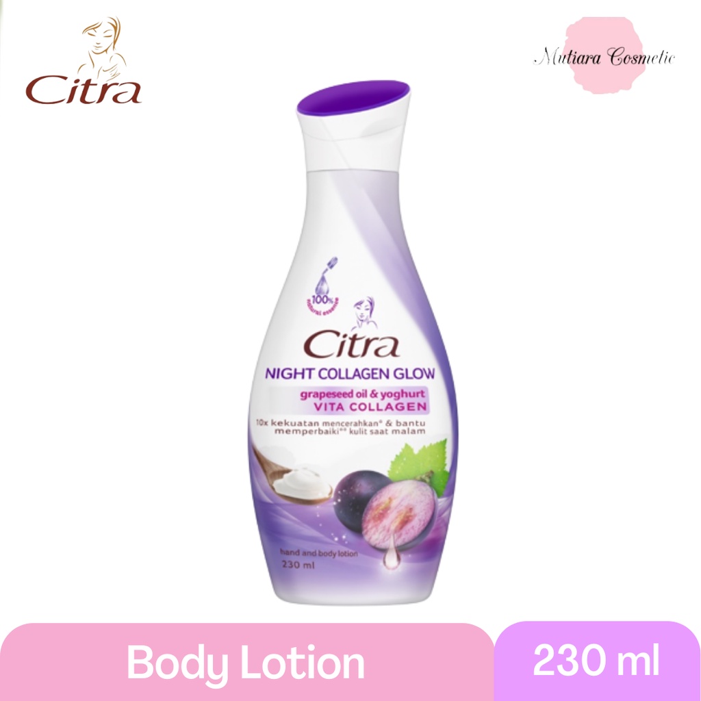 Jual Citra Hand & Body Lotion Night Collagen Glow 230ml | Shopee Indonesia