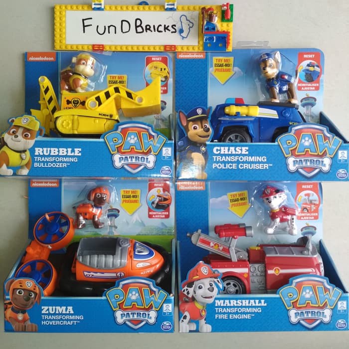 Jual Paw Patrol Rubble Chase Zuma Marshall Transforming Original ...