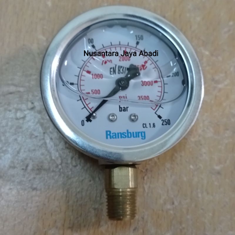 Jual Pressure Gauge Manometer Raket Stainless 2 1/2 " inchi 250 Bar 3500 Psi RANSBURG | Shopee ...